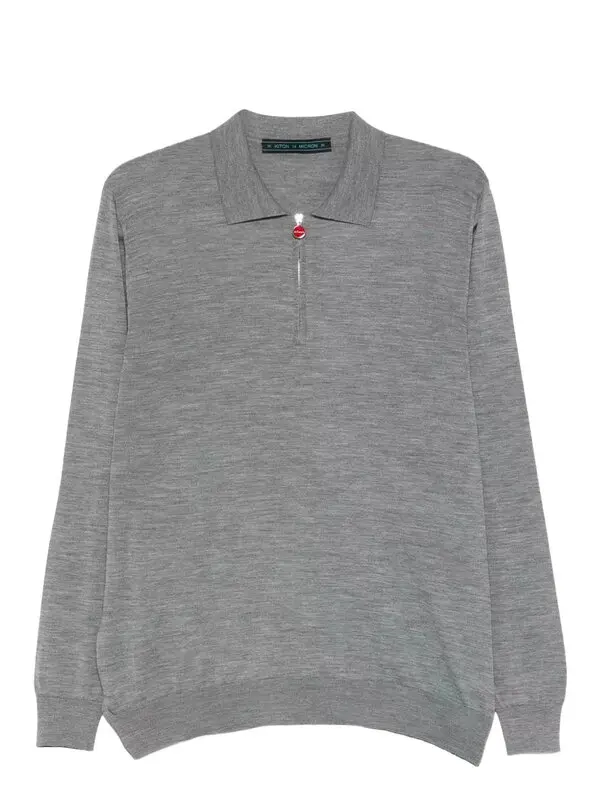 Kiton Mélange-effect Polo Shirt - Grey