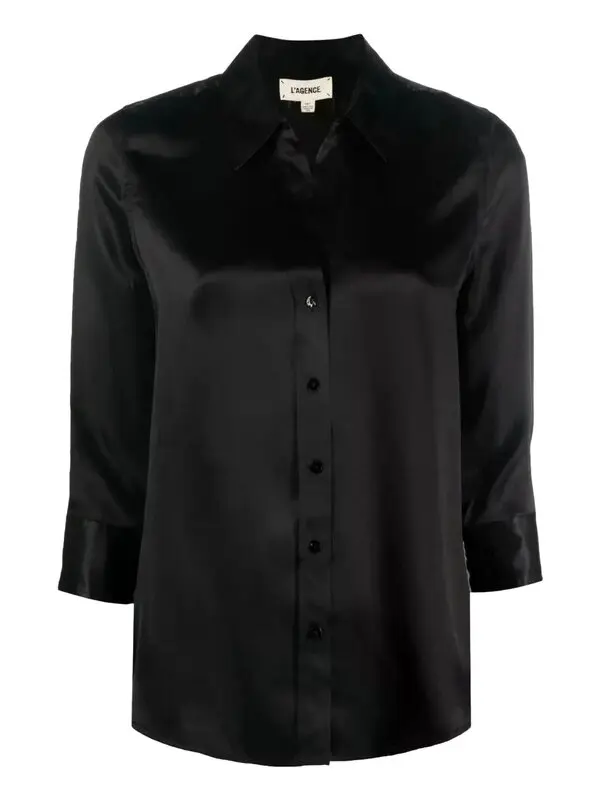 L'Agence Dani Silk Blouse - Black