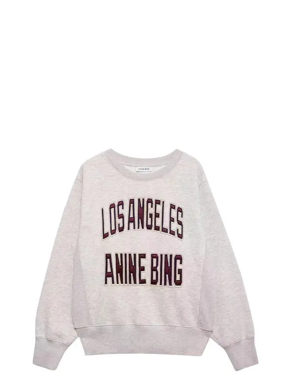 ANINE BING Long-sleeve Cropped Sweatshirt - Grey