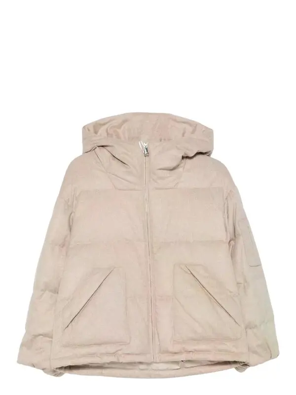 LISKA Hooded Quilted Jacket - Neutrals