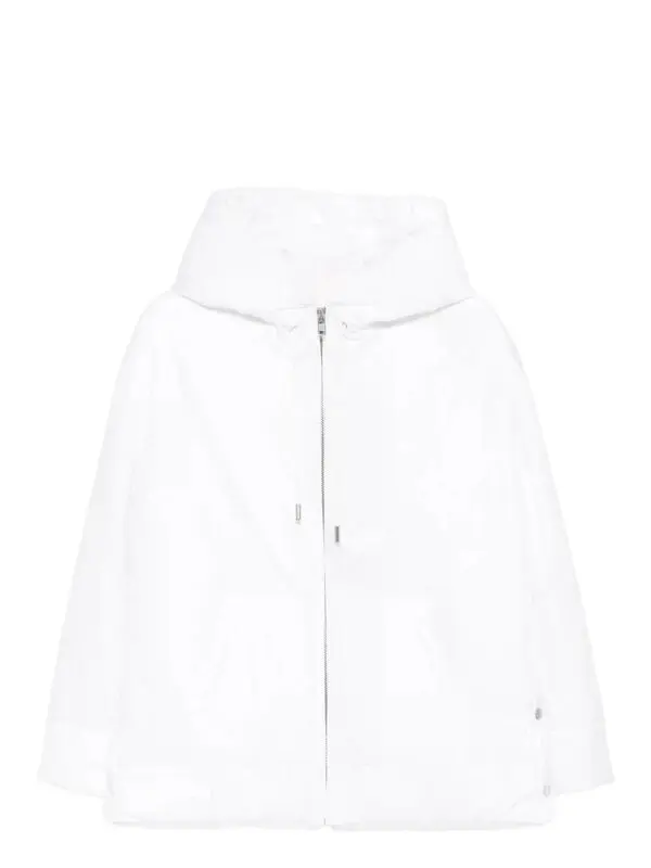 LISKA Hooded Zip-front Coat - White