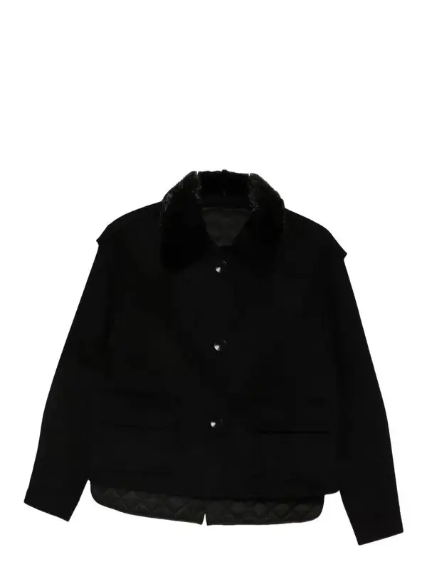 LISKA Fur-collar Quilted Jacket - Black