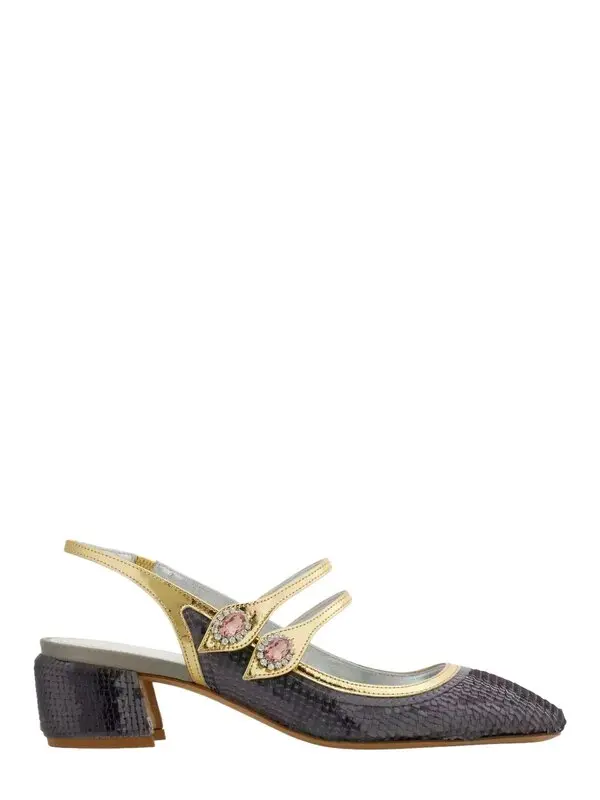 FERRAGAMO 40mm Sequin-embellished Slingback Pumps - Silver
