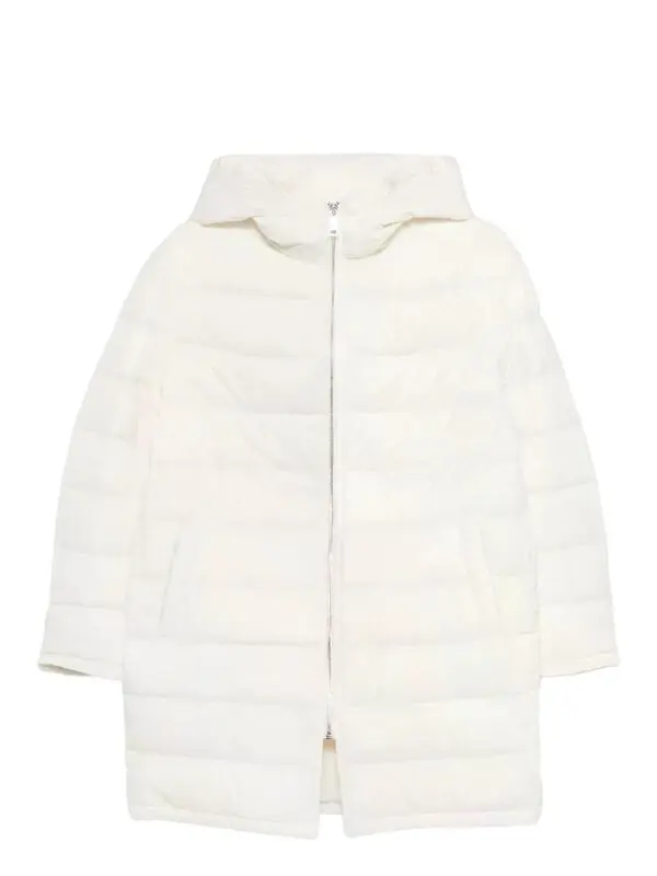 LISKA Hooded Quilted Jacket - White