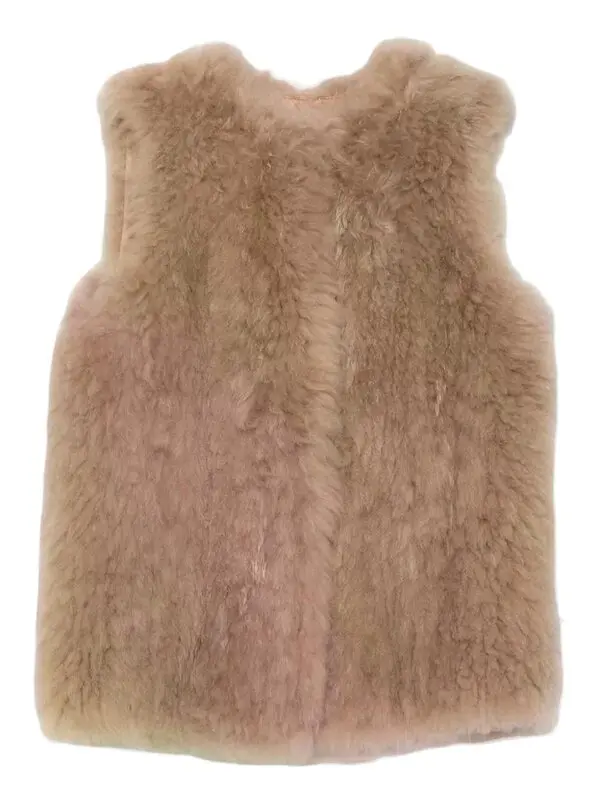 LISKA Sleeveless Goat-fur Gilet - Neutrals