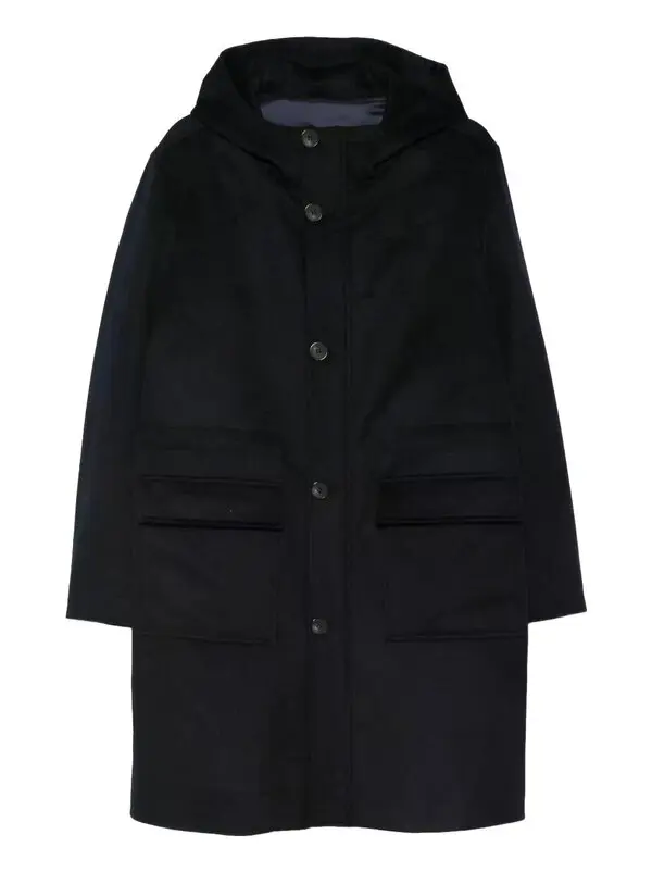 LISKA Hooded Wool Coat - Blue