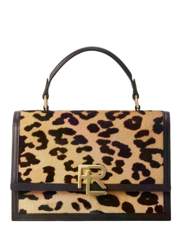 Ralph Lauren Leopard-print Leather Crossbody Bag - Brown