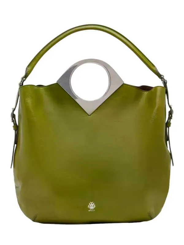 Bally Geometric-detail Leather Shoulder Bag - Green
