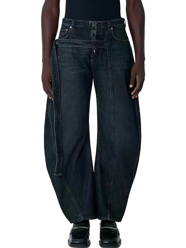 Jean Paul Gaultier Trousers With Strap Detail - Black