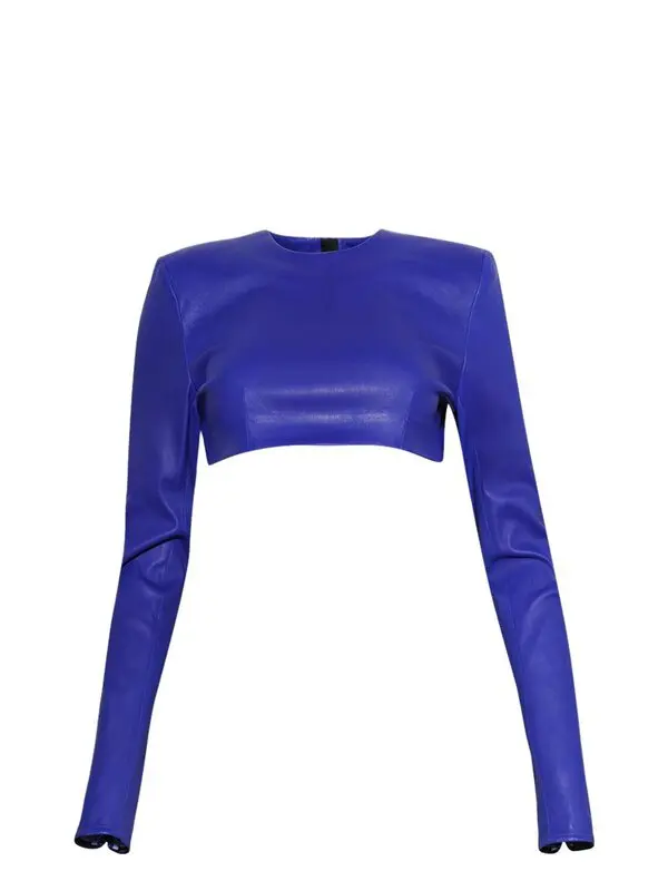 LAQUAN SMITH Cropped Long-sleeve Shirt - Blue