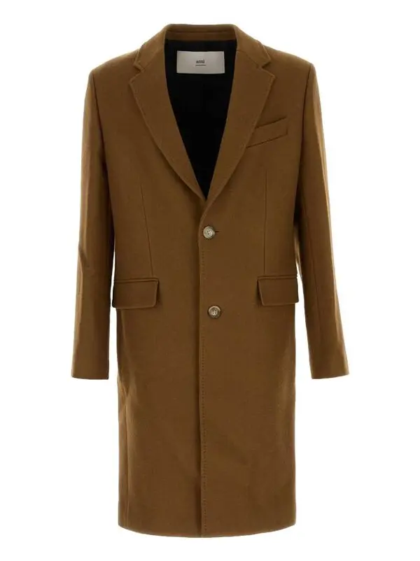 Ami Wool Coat - Brown