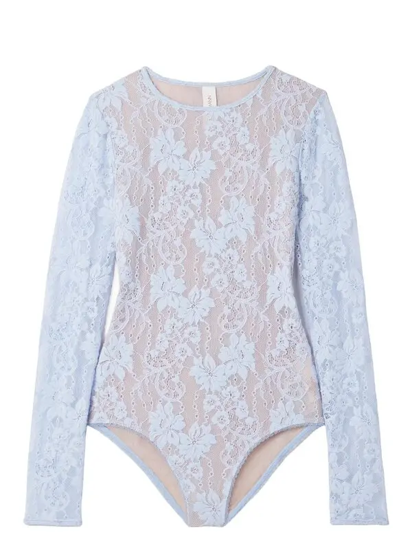 Zimmermann Floral Lace Bodysuit - Blue