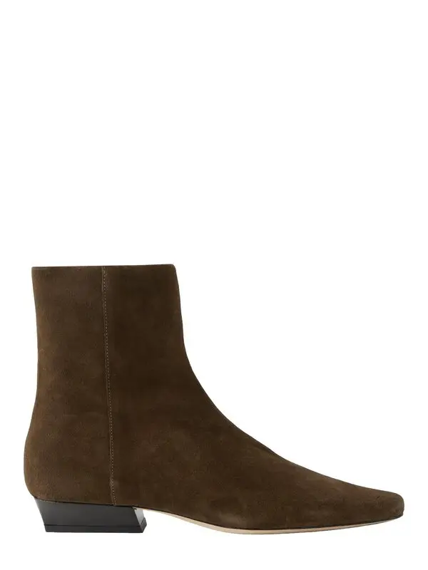 Staud Wally Suede Ankle Boots - Brown