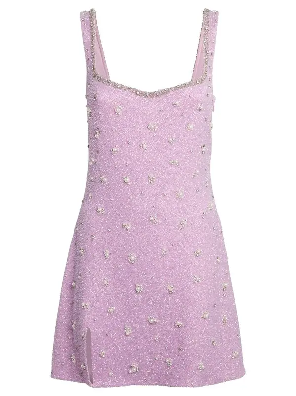 CLIO PEPPIATT Crystal Beaded Mini Dress - Pink