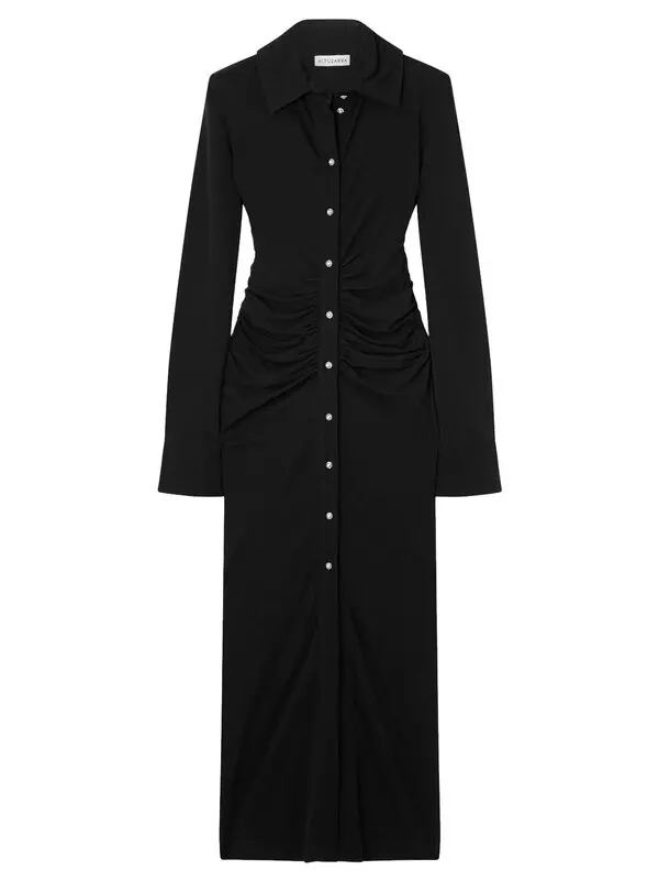 Altuzarra Claudia Crystal-embellished Ruched Jersey Midi Dress - Black