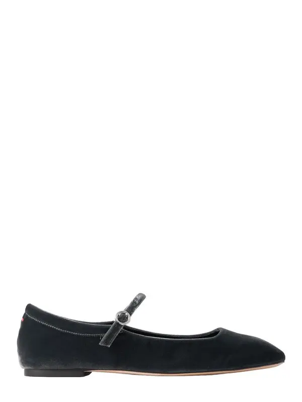 AeydĒ Uma Velvet Mary Jane Ballet Flats - Gray