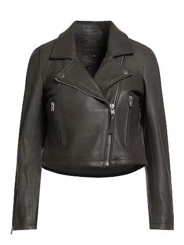 Bolongaro Trevor Biker Jacket In Sheepskin Leather - Grey