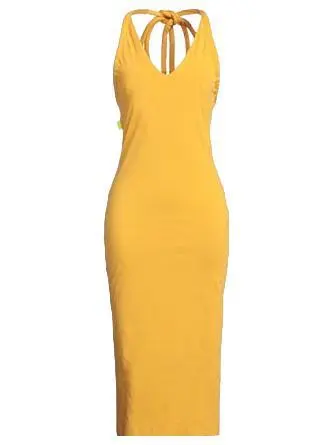 EX-ANIMO Cotton Midi Bodycon Dress - Yellow