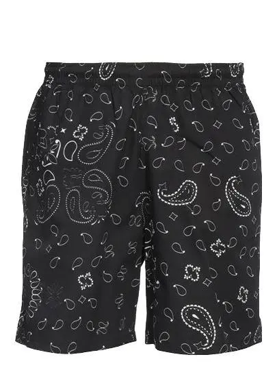 GARMENT WORKSHOP Cotton Paisley Print Shorts - Black