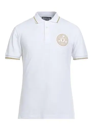 Versace Polo Shirt Size Cotton, Polyester, Elastane, Metallic Polyester - White