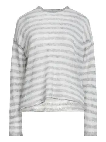 Crossley Striped Crewneck Mohair-blend Sweater - Grey