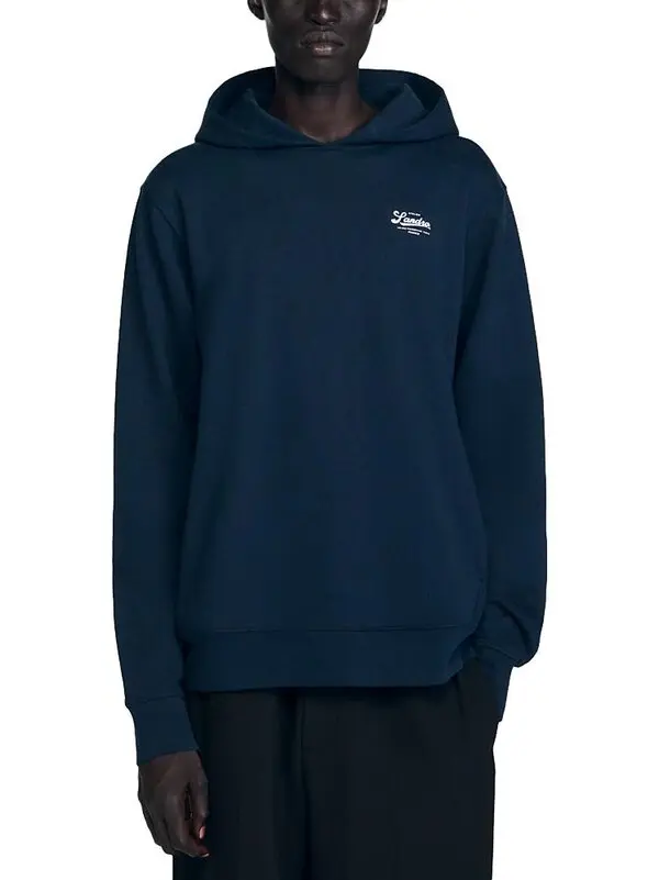 Sandro Classic Fit Pullover Hoodie - Midnight Blue