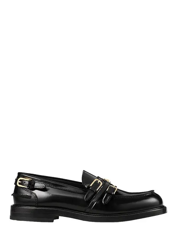 Sandro Buckled Leather Loafer Flats - Black