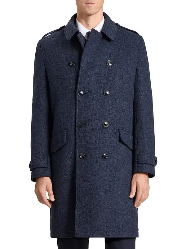 Ted Baker London Windyhill Overcoat - Blue/grey