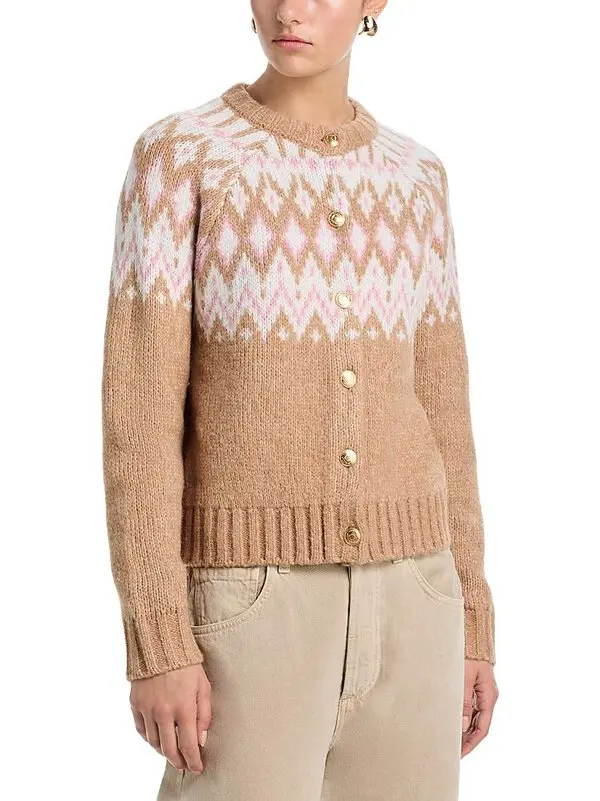 525 America Fair Isle Cardigan Sweater - Camel Combo