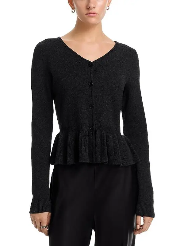 Kule The Bee V Neck Peplum Top - Black