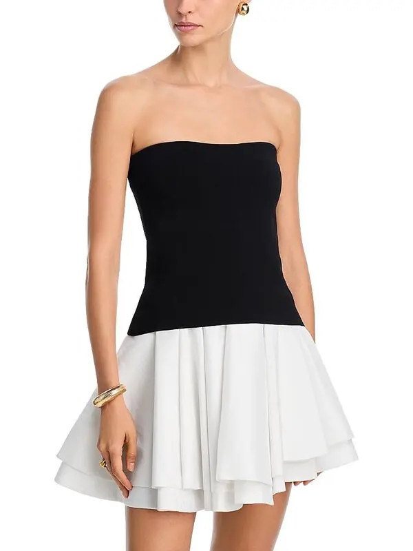 Simkhai Isabelle Strapless Mini Dress - Black Multi