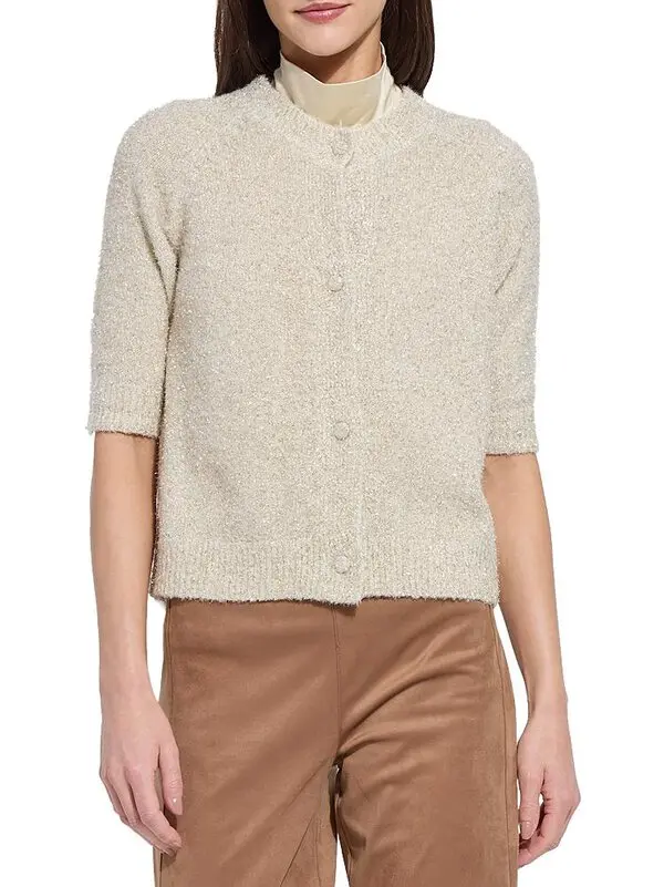Lyssé Kennedy Short Sleeve Cardigan - Silk Cream