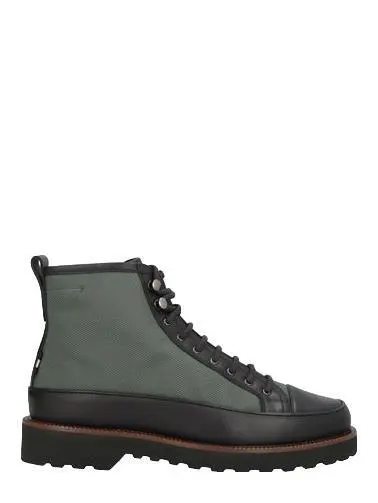 Bally Leather And Textile Combat Ankle Boots - Green
