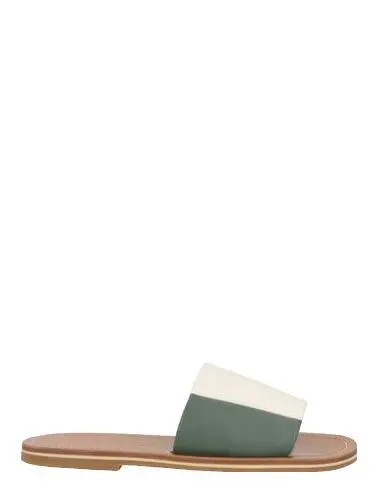 Bally Emerald Lambskin Slide Sandals - Green