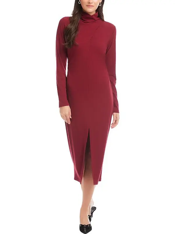 Fifteen Twenty Tasha Turtleneck Midi Dress - Brick