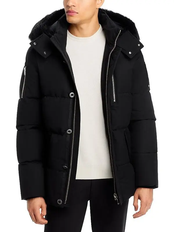Moose Knuckles Original 3q Down Jacket - Black W/ Black Shearling