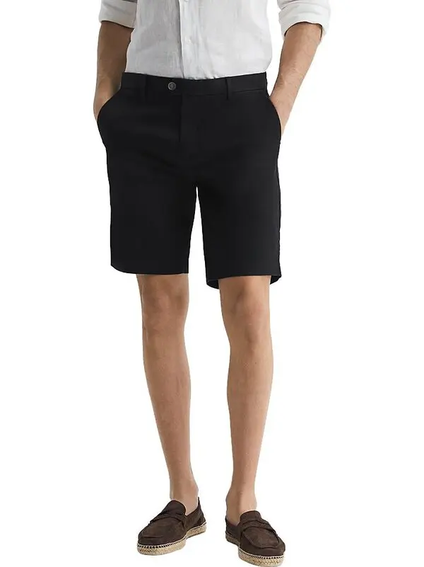 REISS Modern Fit Casual Chino 7 Shorts - Black