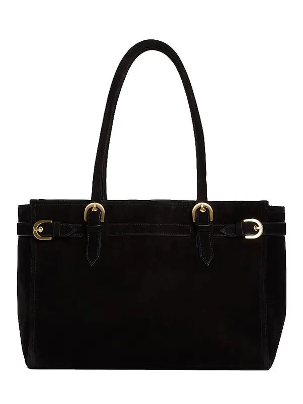 REFORMATION Beatrice Suede Tote - Black