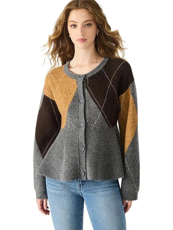 Steve Madden Lillie Crewneck Cardigan Sweater - Multi