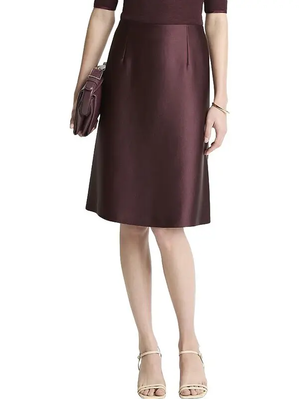 Vince Pebbled Satin Skirt - Oxblood
