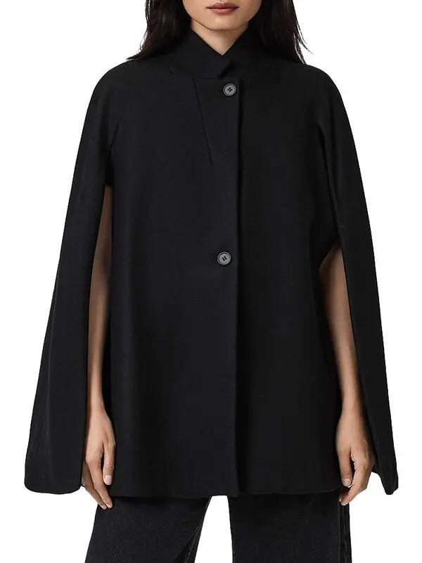 ALLSAINTS Lunis Cape Coat - Black