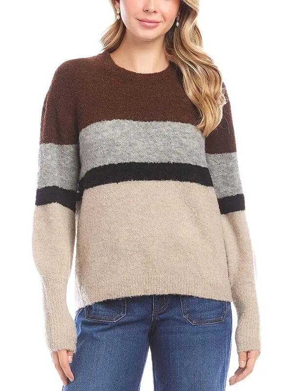 Karen Kane Colorblocked Crewneck Sweater - Multi