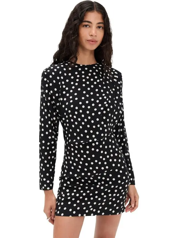 ANINE BING Haven Mini Dress - White/black