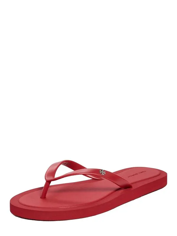 Tory Burch Kira Padded Flip Flops - Tory Red/silver