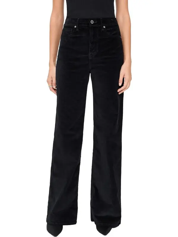 Veronica Beard Taylor High-rise Wide-leg Velvet Pants - Black
