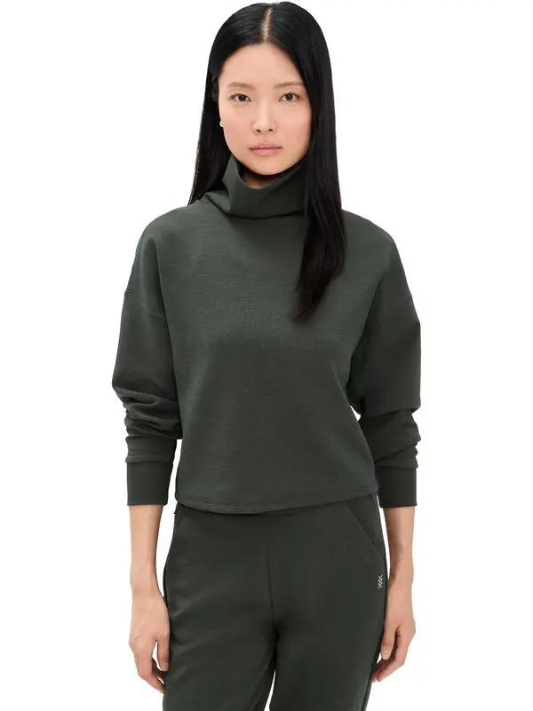 RHONE Dreamglow Mock Neck Sweatshirt - Dark Moss