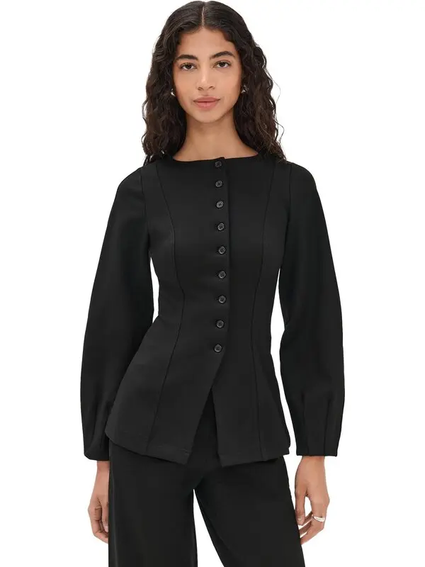ALIGNE Bonnie Ponte Waisted Blazer - Black