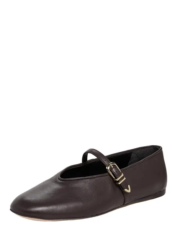 FAVORITE DAUGHTER Margot Mary Jane Flats - Chocolate Brown