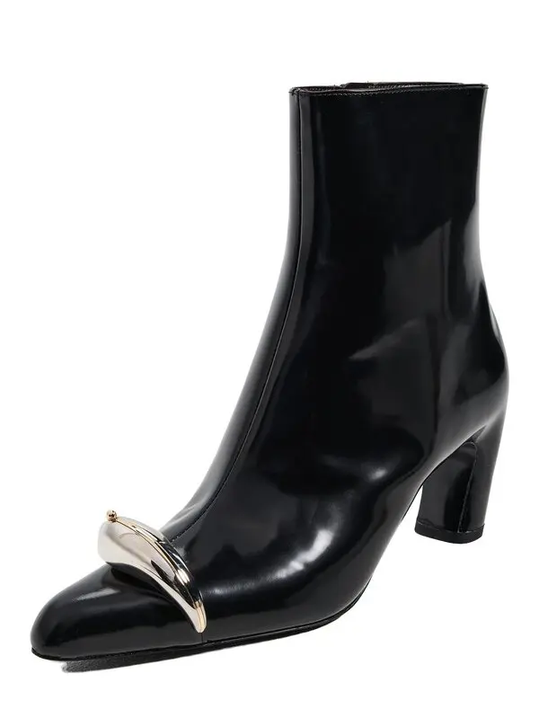 Tory Burch Pierced Heeled Ankle Boots - Perfect Black / Silver