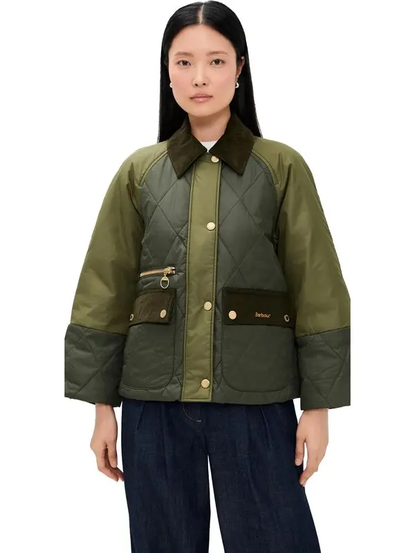 Barbour Martha Quilted Jacket - Olive/dark Moss/ancient Tartan